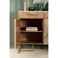 Keaton 2-door Accent Cabinet with Marble Top Natural and Antique Gold ...