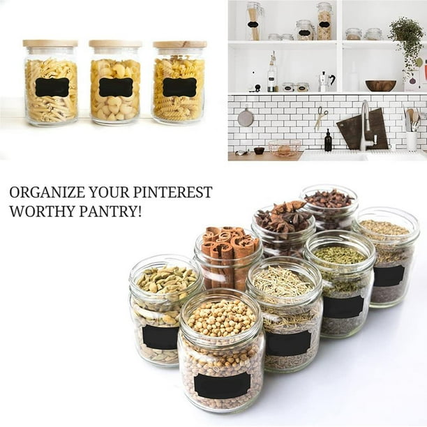 Chalkboard Labels Set Waterproof Reusable Black Decorative Stickers ...