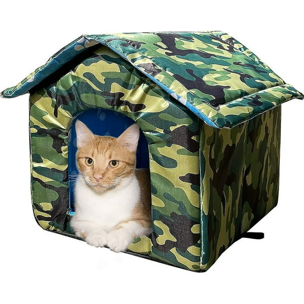 Cat House With Tarpaulin Roof, Padded Cold Litter Cat House, Wildcat ...