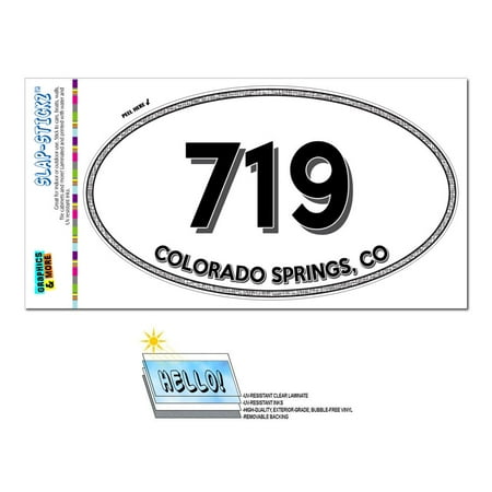 719 - Colorado Springs, CO - Colorado - Oval Area Code Sticker ...