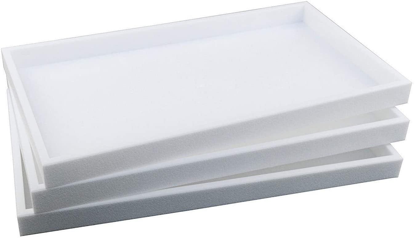 888 Display USA 1-Inch Deep White Full Size Plastic Stackable Jewelry ...