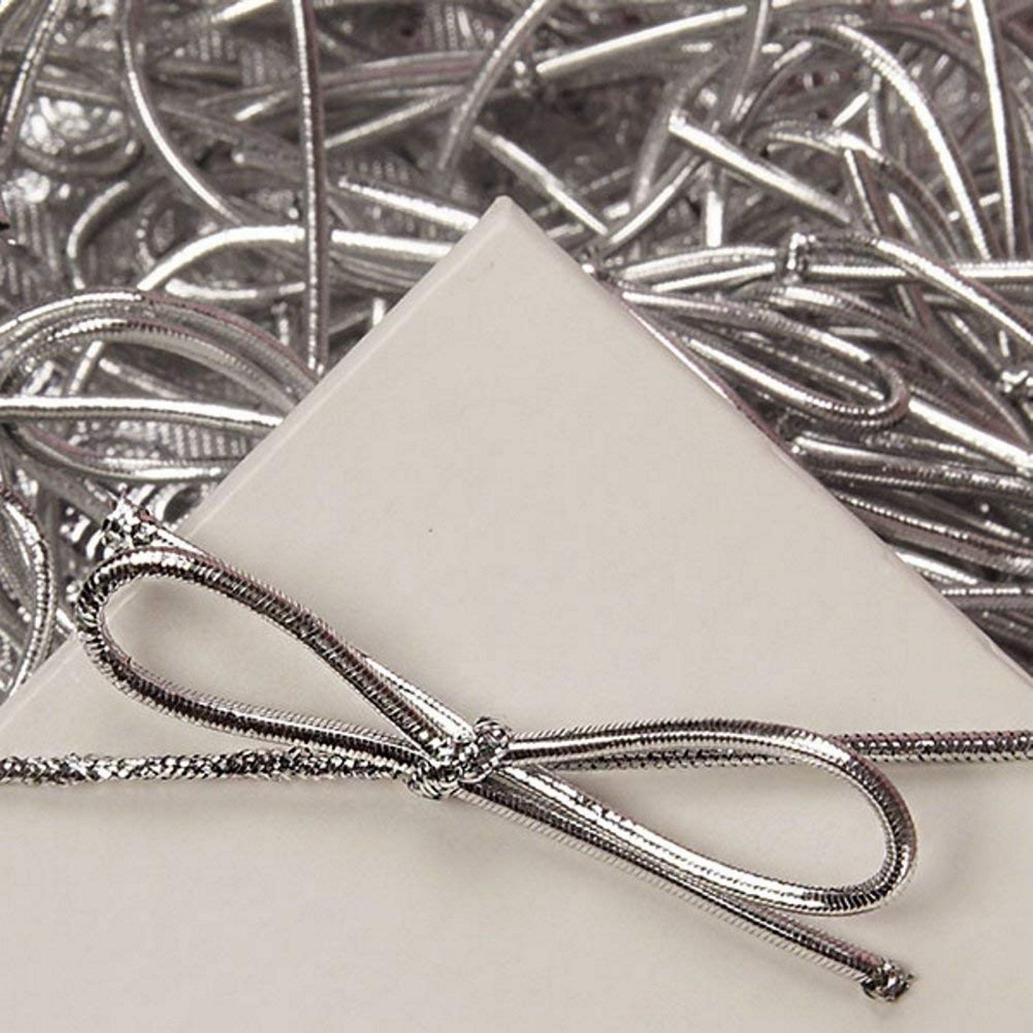 19 Inch Silver Metallic Stretch Loops With Bow - 100 Pack - Walmart.com