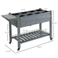 Raised Garden Bed Planter Box w/ 8 Grow Grids, Storage Shelf & Lockable ...