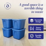 HOMZ 10 Gallon Heavy Duty Plastic Storage Container, Capri Blue ...