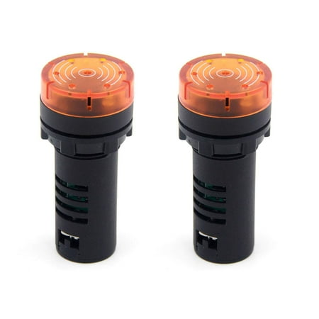 22mm AC/DC 380V Yellow LED Buzzer Flashing Alarm Signal Indicator Light ...