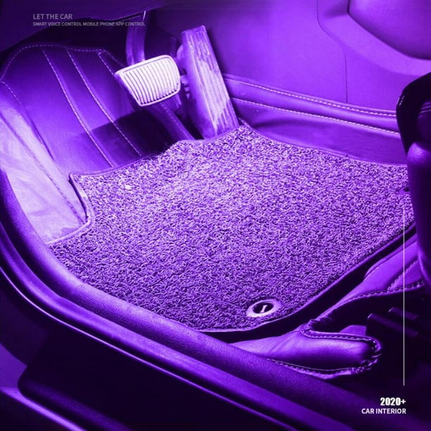 Luces LED Cola interiores para coche 4 tiras Decoración multicolor ...