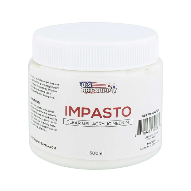 U.S. Art Supply Impasto Clear Gel Acrylic Medium, 500ml Tub - Walmart.com