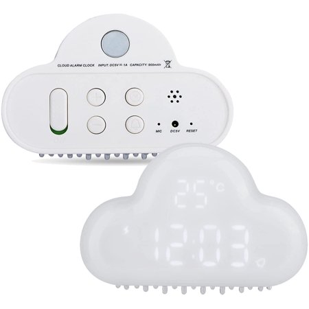 SICED Magnetic Clock Cloud Shaped Clock with USB Charging Cable Digital ...