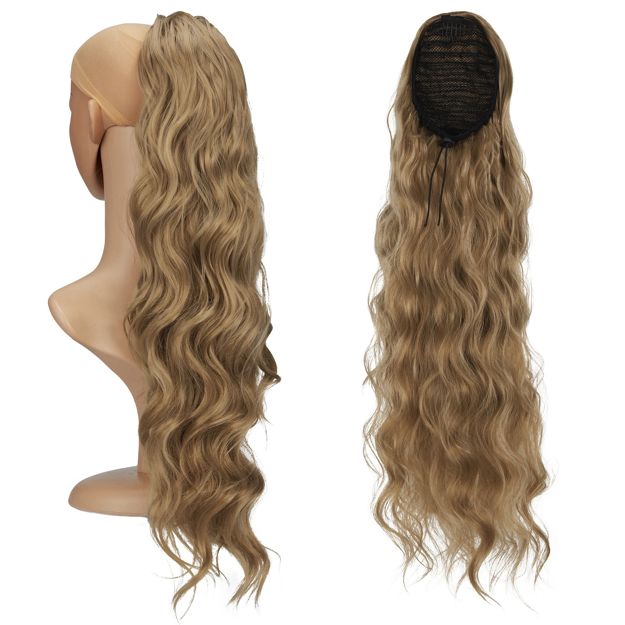 LELINTA 24 Inch Curly Pony Hair Extension Women Synthetic Drawstring ...