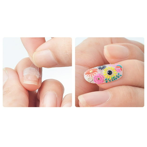 MANZILIN Invisible Nail Stickers Waterproof Nails Double-sided Adhesive ...