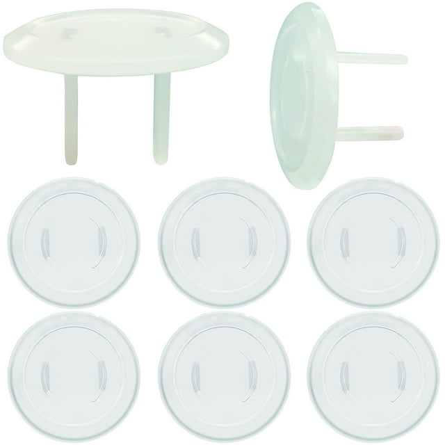 2-Pin Outlet Plug Covers Set, Round Electrical Insulation Clear Plastic ...