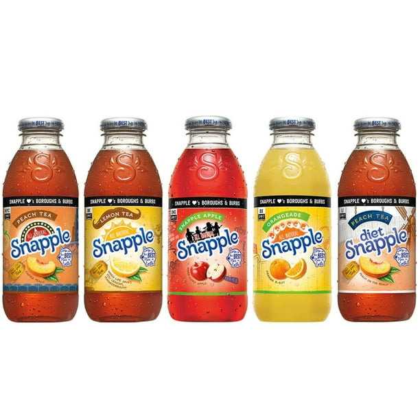 Snapple 16 oz Variety Pack 24, 5 Peach, 5 Apple, 5 Orangeade, 4 Diet ...