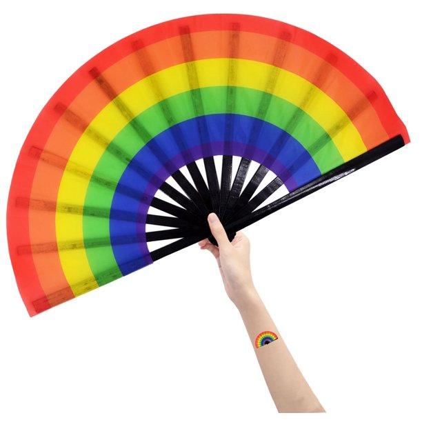 Abanico grande plegable para rave para mujeres y hombres, abanico ...