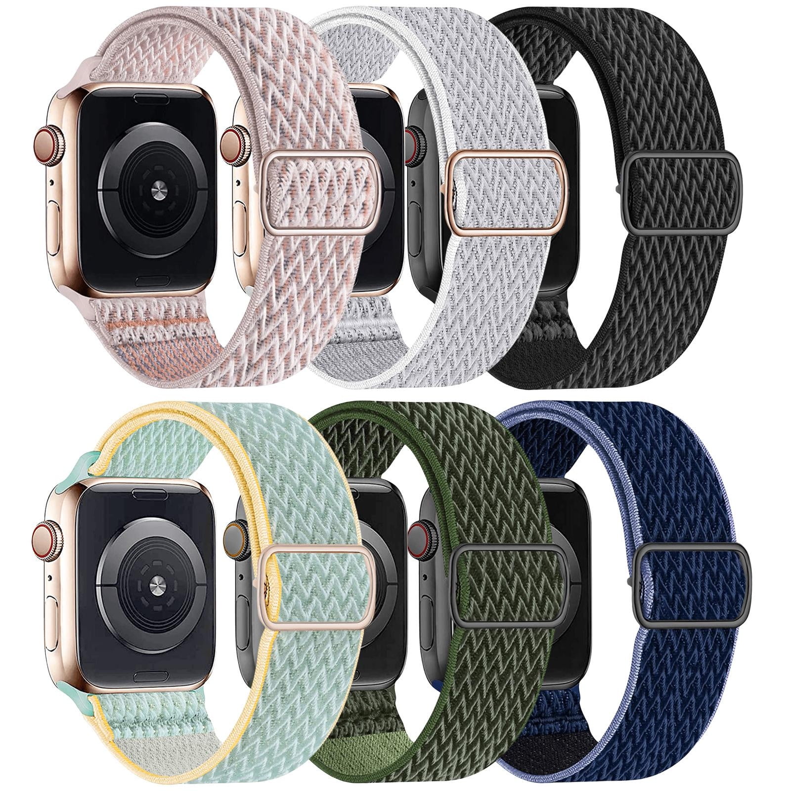 YuiYuKa 6Pack Nylon Stretchy Solo Loop Band Compatible with Apple Wacth ... YuiYuKa 6Pack Nylon Stretchy Solo Loop Band Compatible with Apple Wacth ...