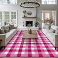 6'x9' Area Rugs, Pink White Plaid Indoor Outdoor Area Rug for Living ...