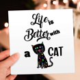 3drose, Funny Cute Life Is Better with a Cat Cartoon Rescue Black Kitty ...
