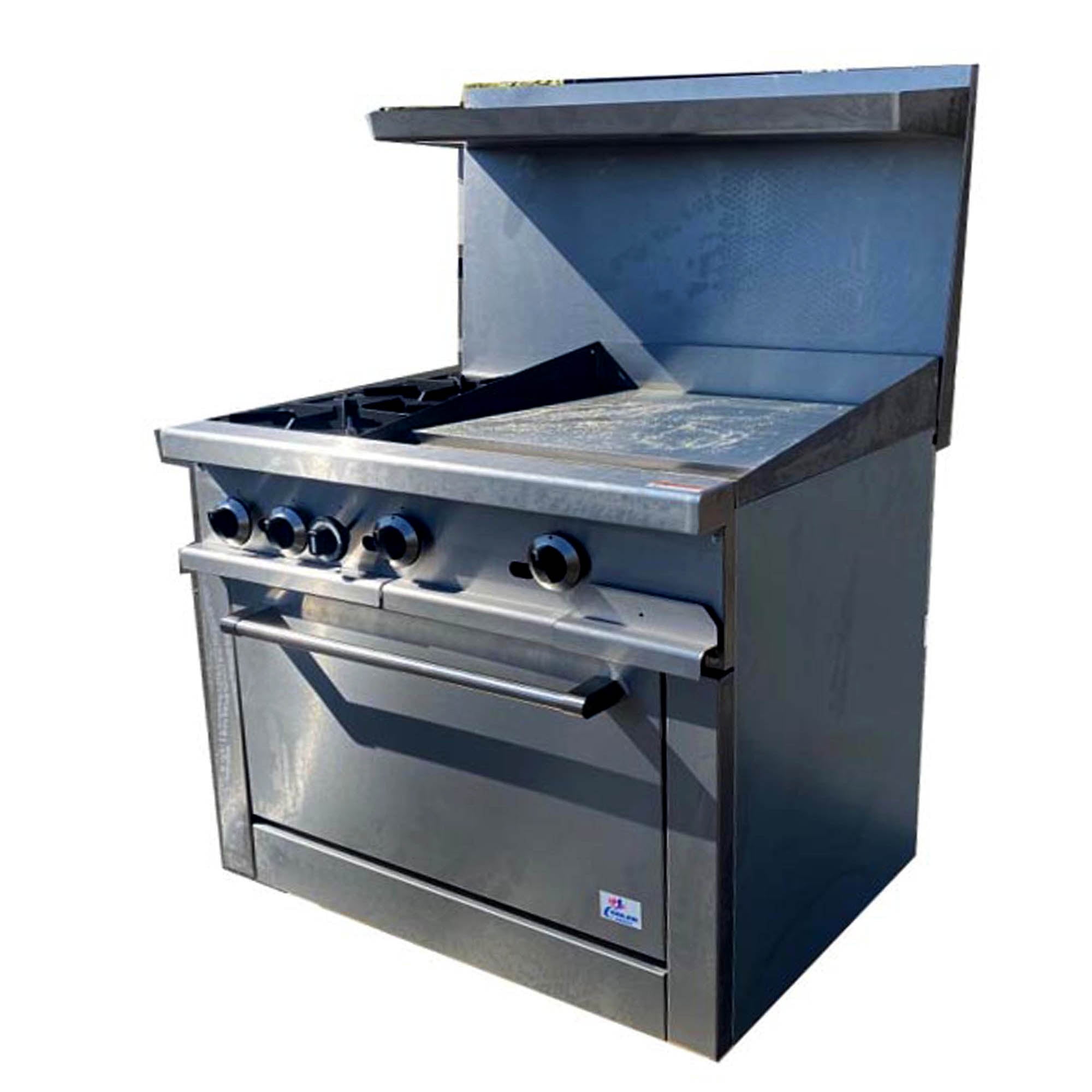 36 inches Natural Gas Commercial Range with 2 Burner, 24 Griddle, 1 ...