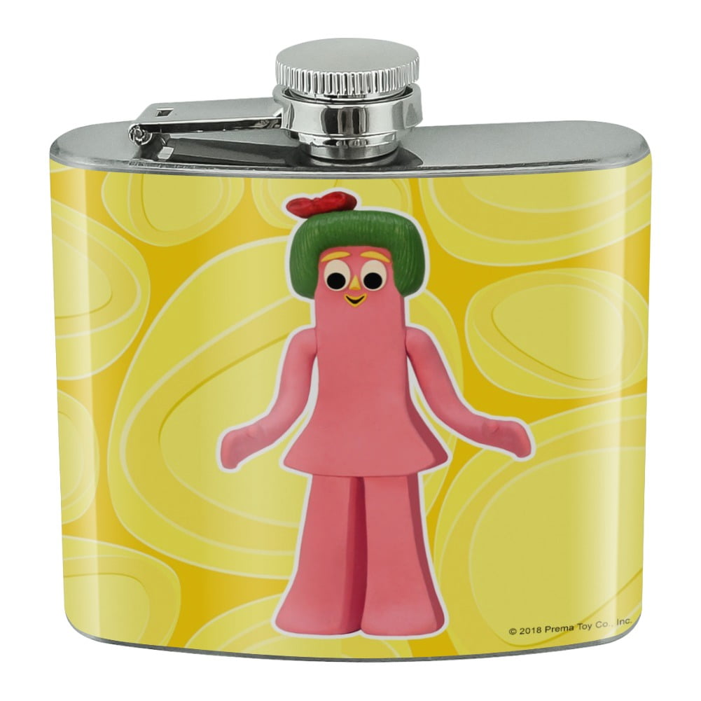 Minga Gumby's Little Sister Clay Art Stainless Steel 5oz Hip Drink ...