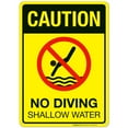 Caution No Diving Shallow Water Sign, Pool Sign, 10x14 Aluminum ...