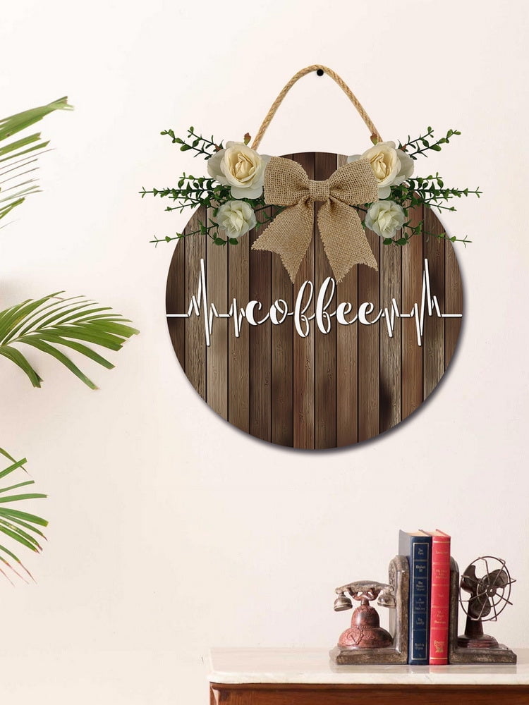 Eveokoki Coffee Heartbeat Sign Rustic Wood Coffee Sign Farmhouse Coffee ...