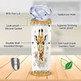 20oz Giraffe Head With Rhinestone Flowers Stainless Steel Tumbler ...
