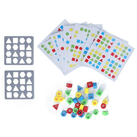 Shape Color Sorting Toy, Shape Matching Board Game Cylinder Hand Eye ...