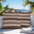 Brown Striped Outdoor Pillow Covers 16x16 Inch Throw Pillow Covers Set ...