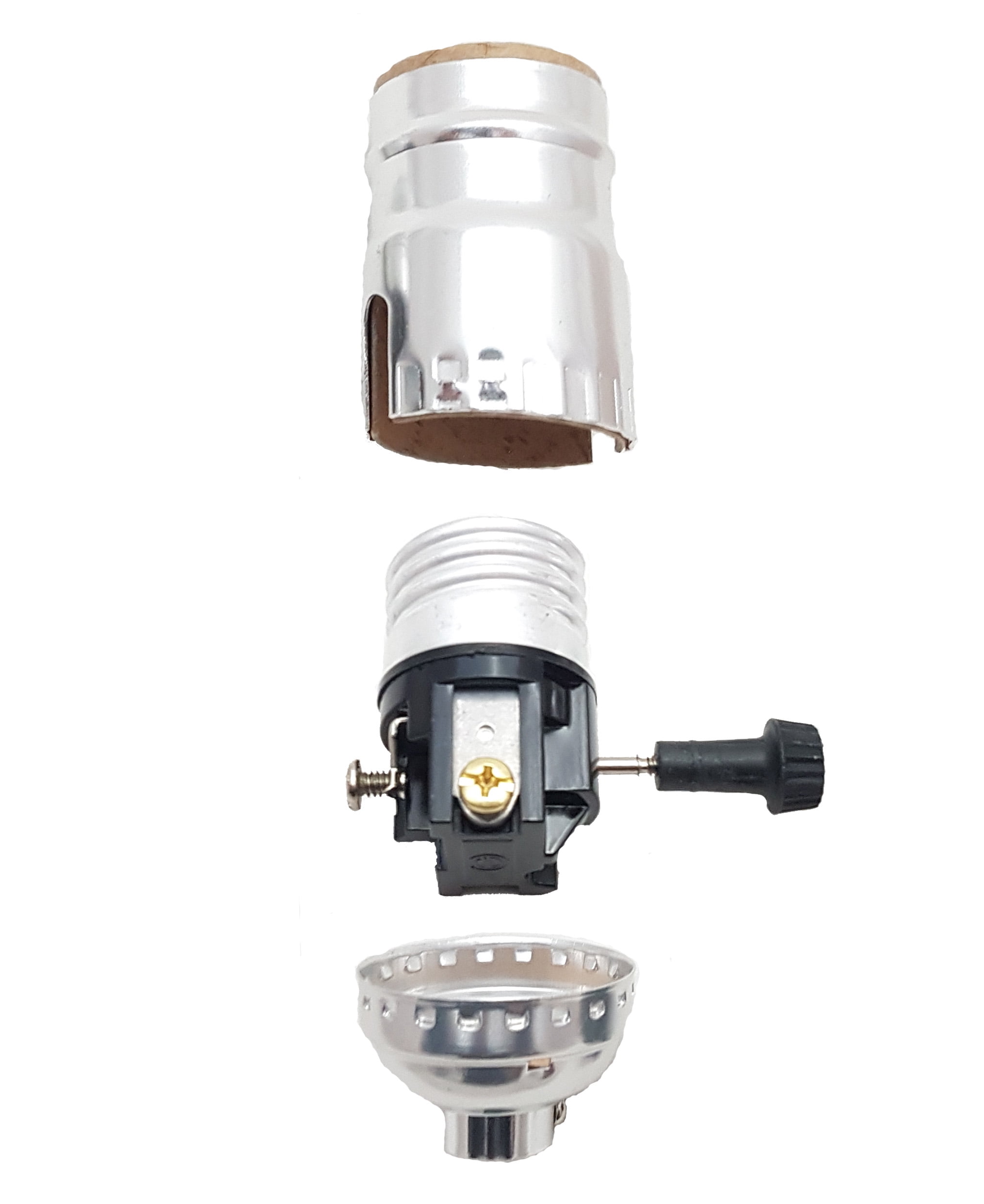 B&P Lamp® 3-Way Medium Base Lamp Socket with Nickel Finish - Walmart.com