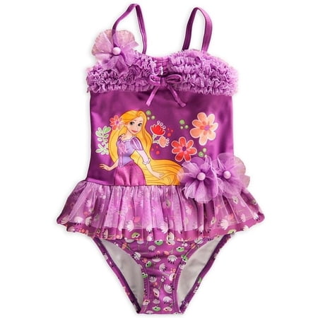Disney Store Princess Tangled Rapunzel Girl Two-piece Swimsuit (S 5/6 ...