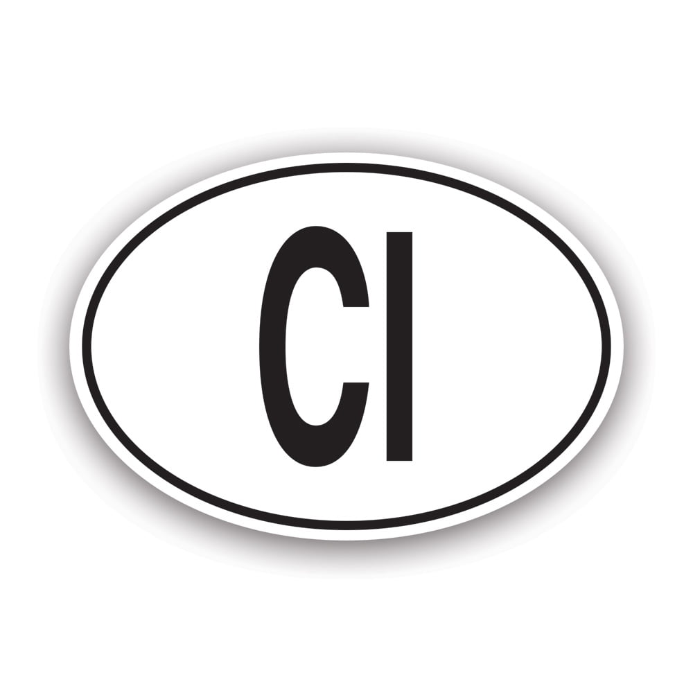 CI Ivory Coast (C⌠te d'Ivoire) Country Code Oval Sticker Decal - Self ...