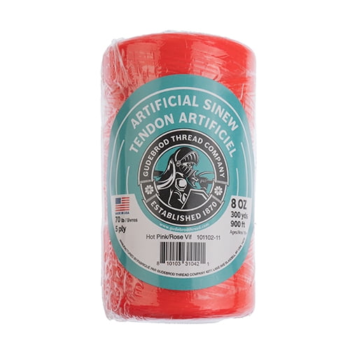 Gudebrod Sinew 300 Yards (900 ft) Hot Pink Artificial Sinew Thread, 8oz ...