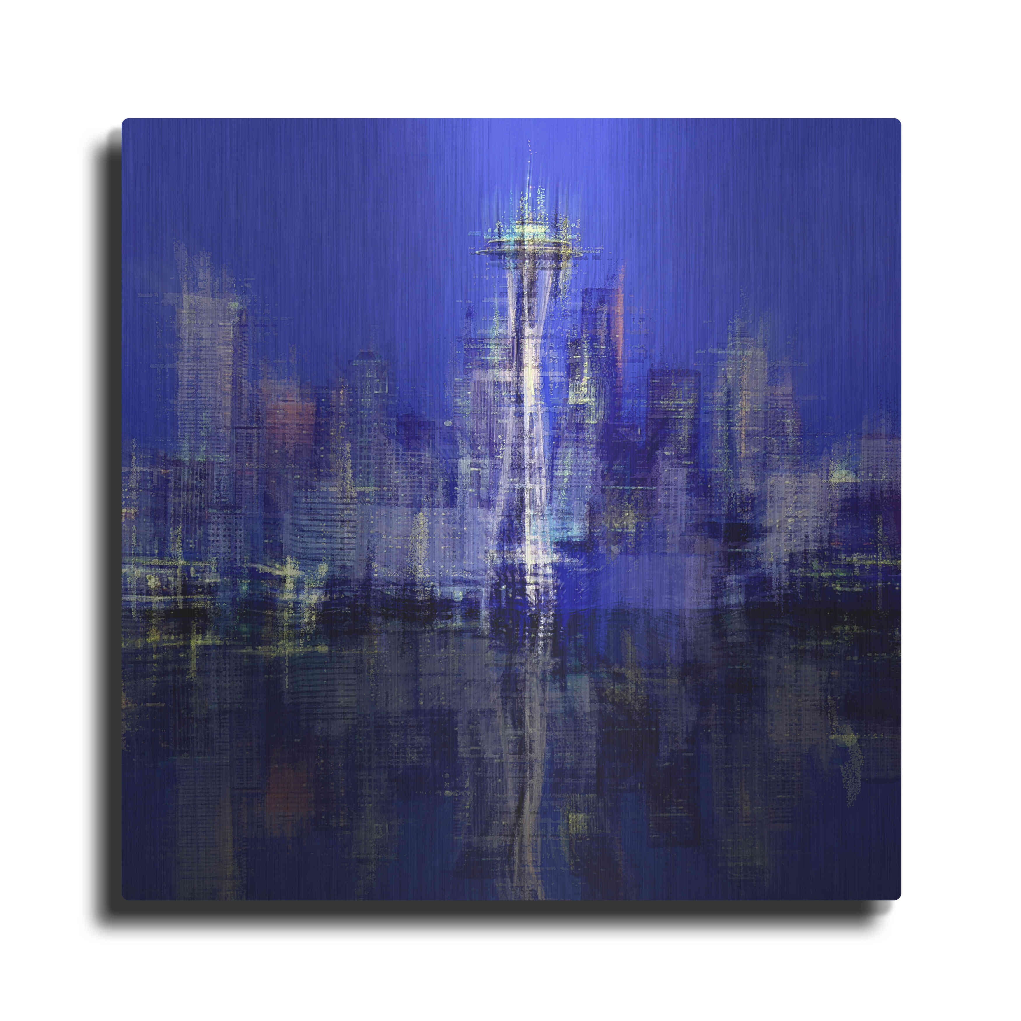 Luxe Metal Art 'Seattle' by David Manlove, Metal Wall Art, 24"x24 ...