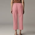 Women's Linen Capri Pants for Summer - Lightweight Wide Leg Cropped ...
