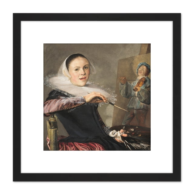 Painting Self Portrait Judith Leyster 8X8 Inch Square Wooden Framed ...