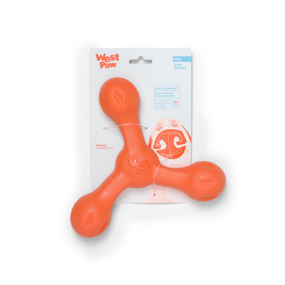 West Paw Zogoflex Echo Skamp Large 8.5" Dog Toy Melon - Walmart.com ...