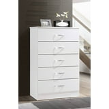 Free Shipping! Hodedah Assembled Wooden 5-Drawer Bedroom Chest, White ...