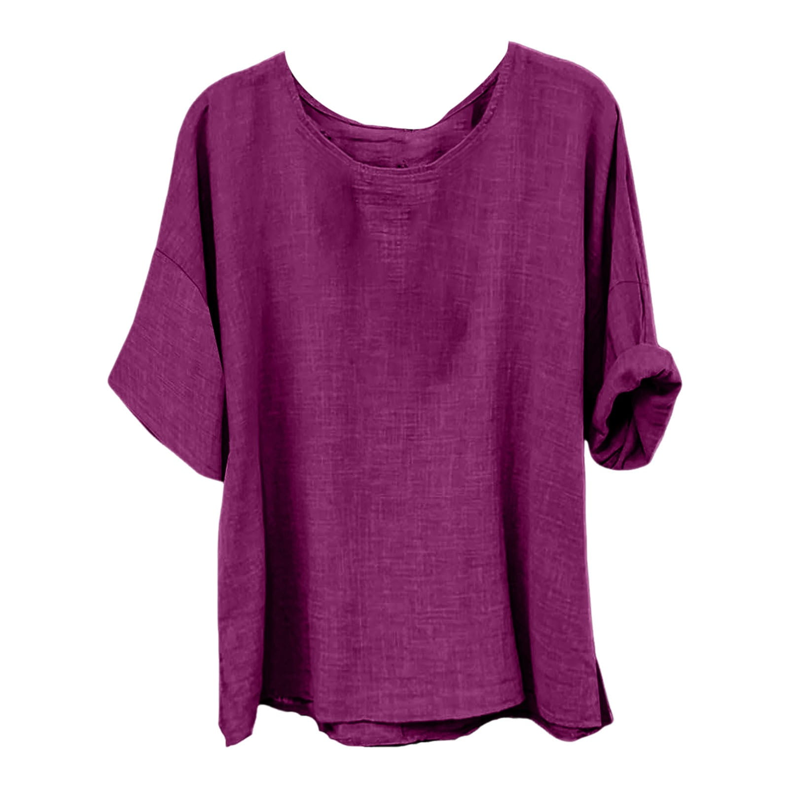 Click here for Womens Cotton Linen Top Short Sleeve Crew Neck Ove... prices