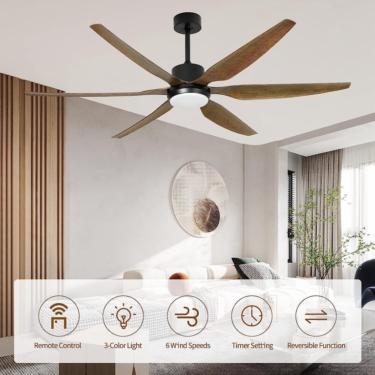 Large Paddle Ceiling Fans DC Motor Perenne 62" 3 Blade Ceiling Fan