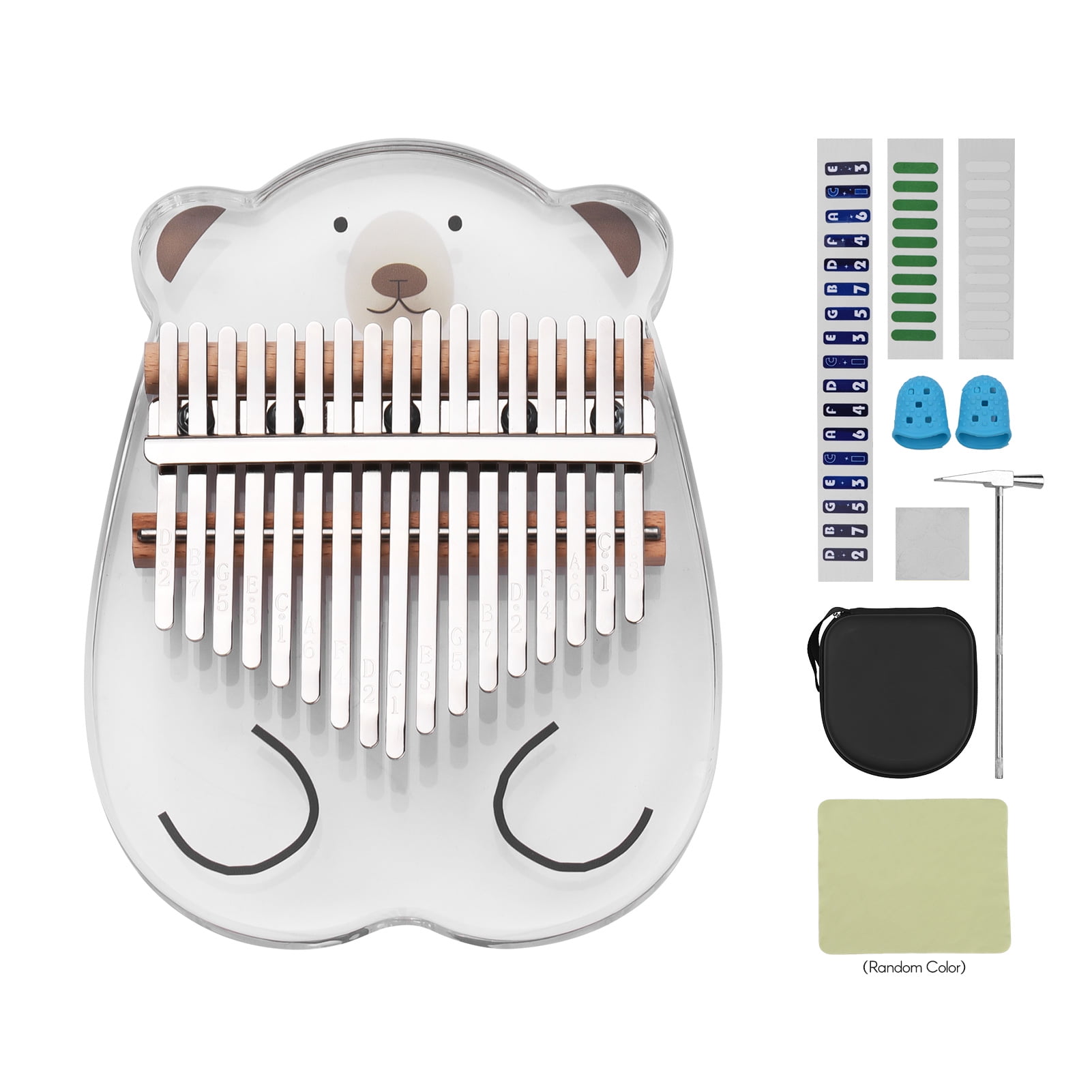 Moobody 17 Keys Crystal Kalimba Thumb Piano Cute Acrylic Kalimba with ...