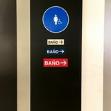 Signs ByLITA Basic Baño Right Arrow Directional Sign (Ivory/Dark Brown ...