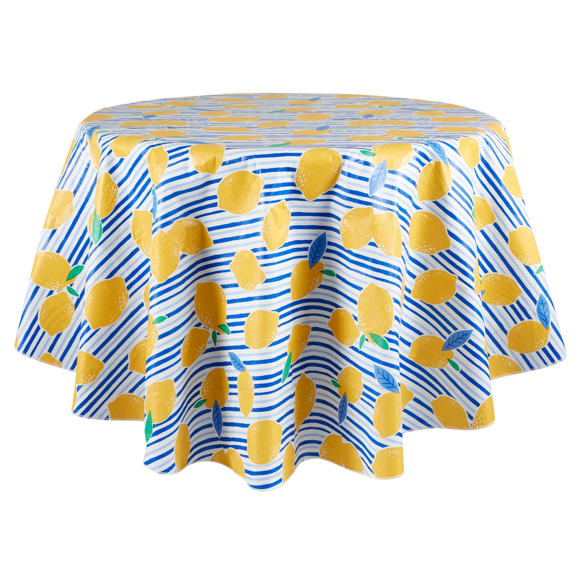 Mainstays Lemon PEVA Vinyl Tablecloth, 70" Round - Walmart.com
