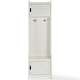 Bowery Hill Wood Hall Tree with 2 Cabinet Doors in Distressed White ...