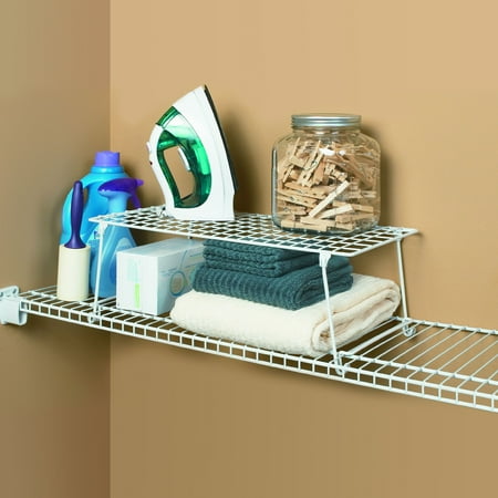 Closetmaid Stack and Hang Vinyl Coated Wire Organizing Shelf, White ...
