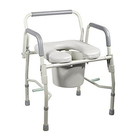 Equate Steel Foldable 3-in-1 Bedside Toilet Commode, 250lb Weight ...