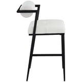 Meridian Furniture Stryker Cream Boucle Fabric / Vegan Leather Counter ...