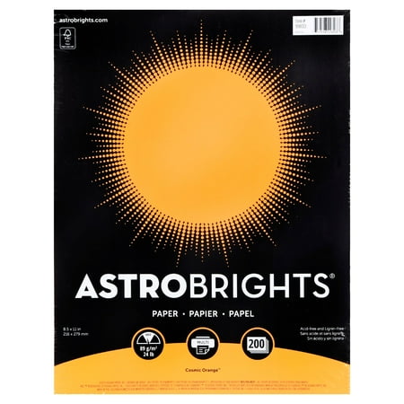 Astrobrights Cosmic Orange Color Paper, 8.5" x 11", 24 lb/89 gsm, 200 ...