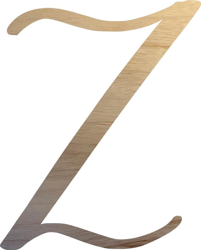 Unpainted Wood Letter Z Craft, Paintable 22'' Tall Wood Alphabet Letter ...