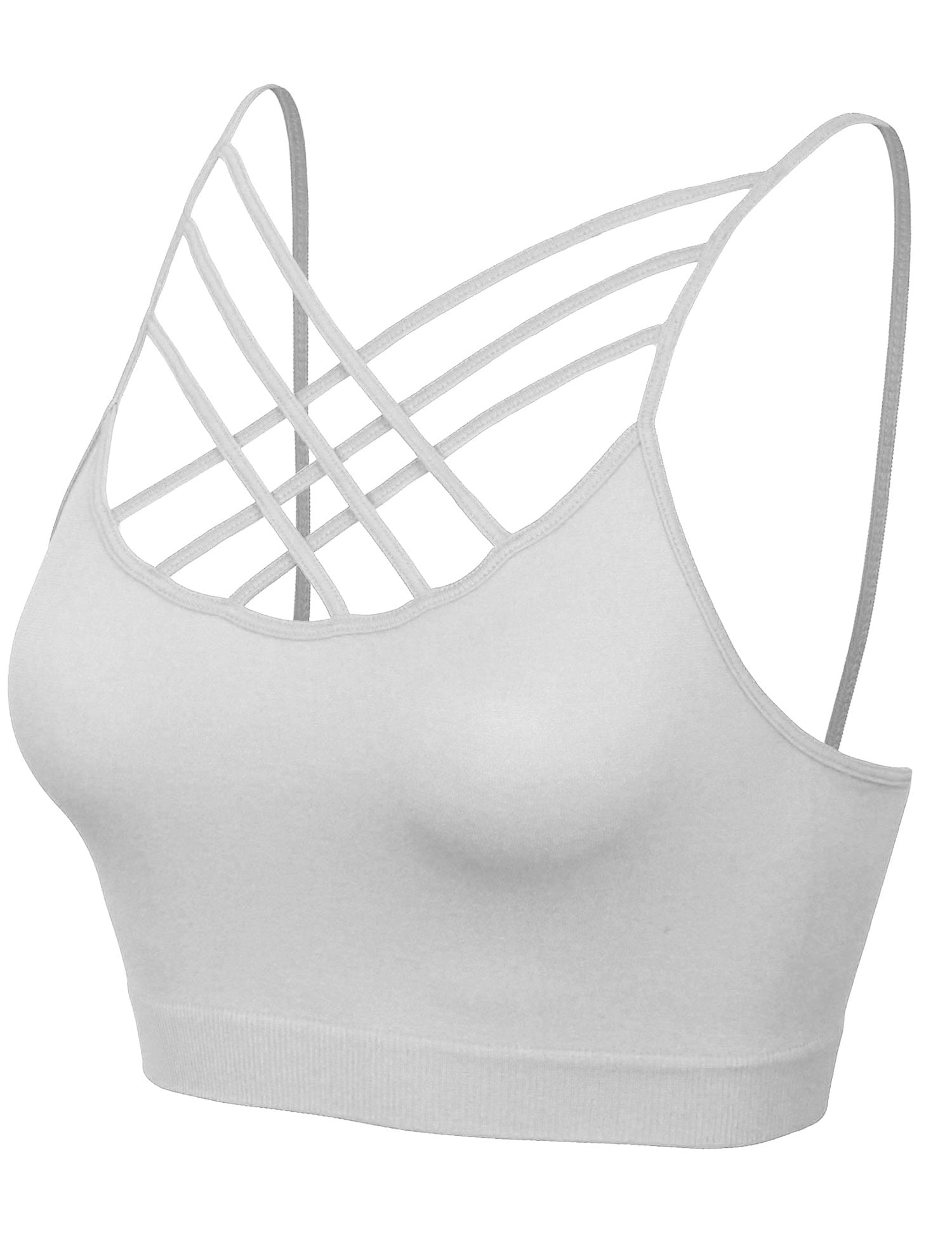 KOGMO Women's Lightweight Seamless Triple Criss-Cross Front Bralette ...