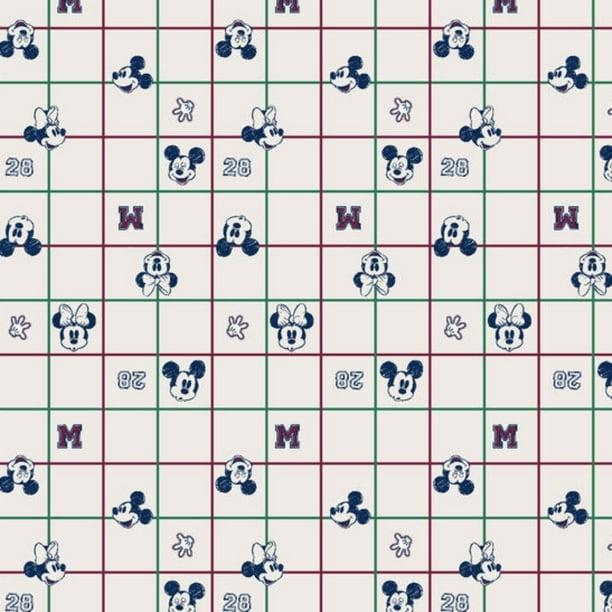 Disney Mickey and Minnie Mouse Vintage Grid Cotton Fabric - Walmart.com