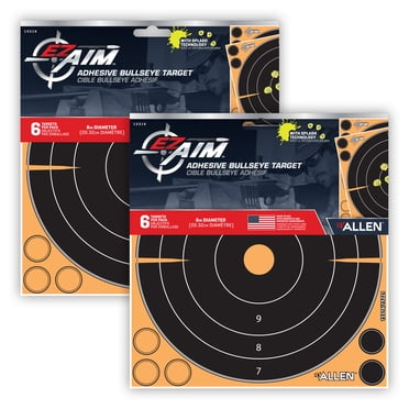Ez Aim Paper Shooting Targets, 8 In Bullseye, 26-Pack, Black, Orange ...